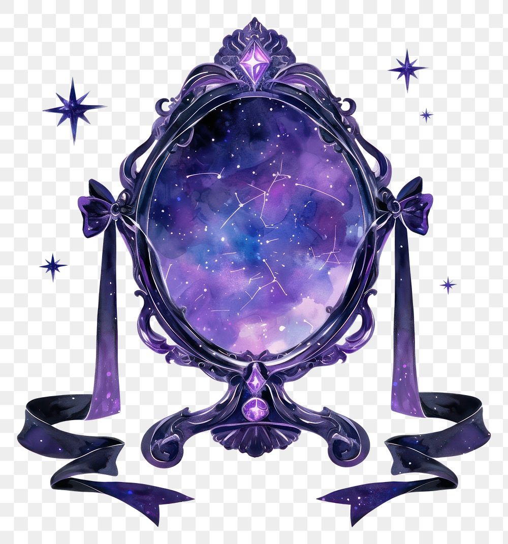 PNG Mirror purple ribbon art. | Free PNG - rawpixel
