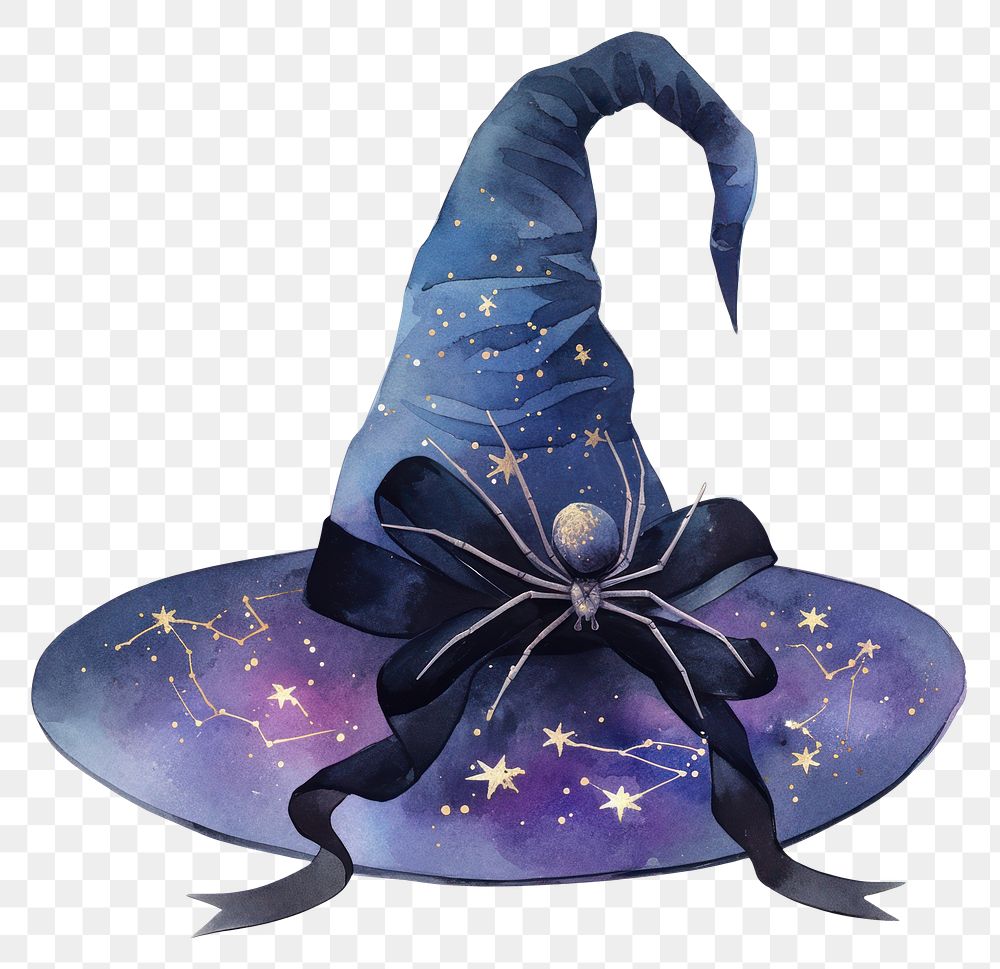 PNG Spider witch hat illustration | Free PNG - rawpixel