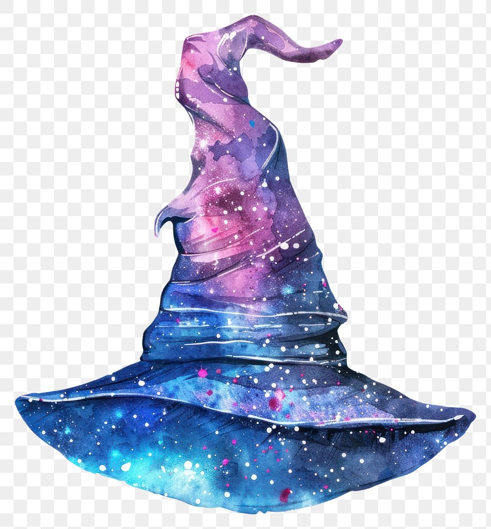 PNG Wizard hat shaped watercolor | Free PNG - rawpixel
