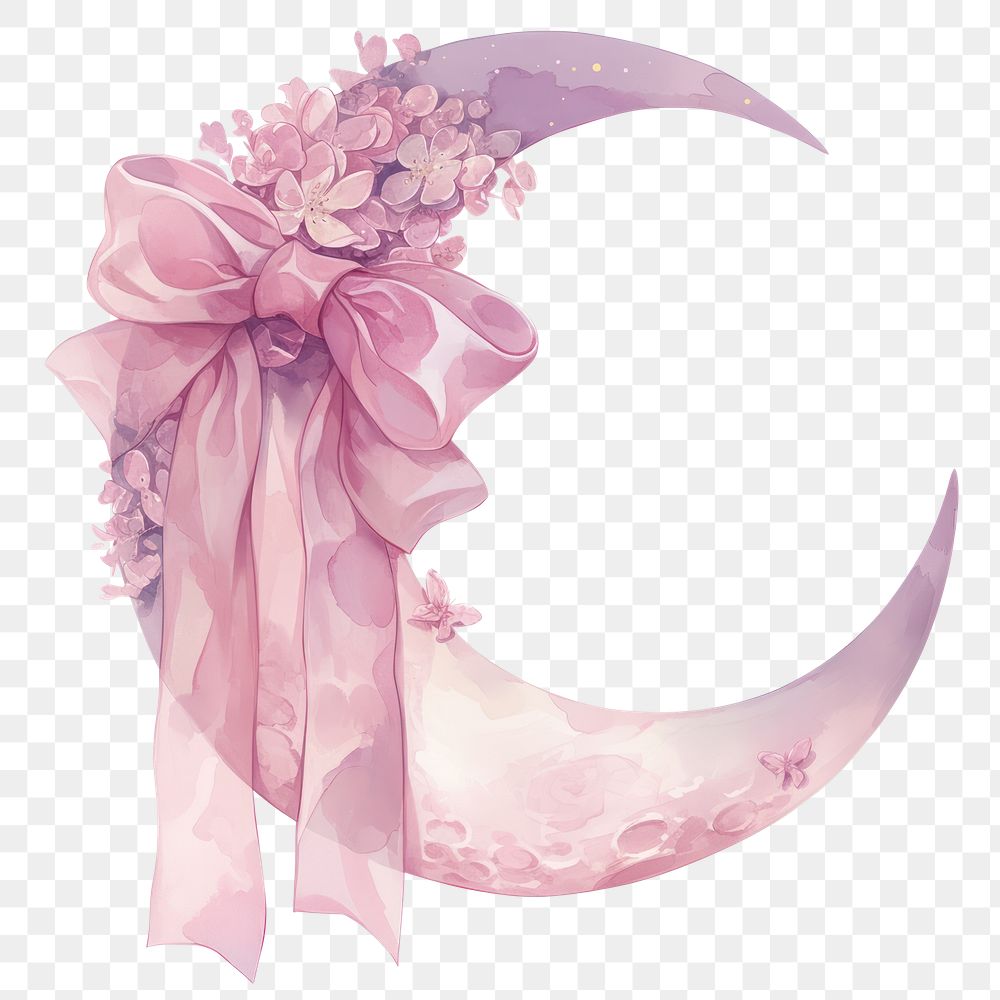 PNG moon tied ribbon illustration | Premium PNG - rawpixel