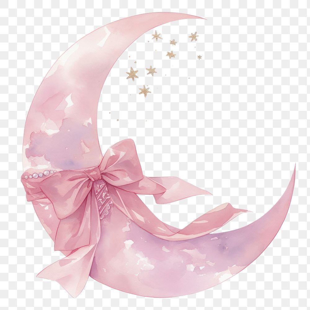 PNG moon tied ribbon illustration | Free PNG - rawpixel