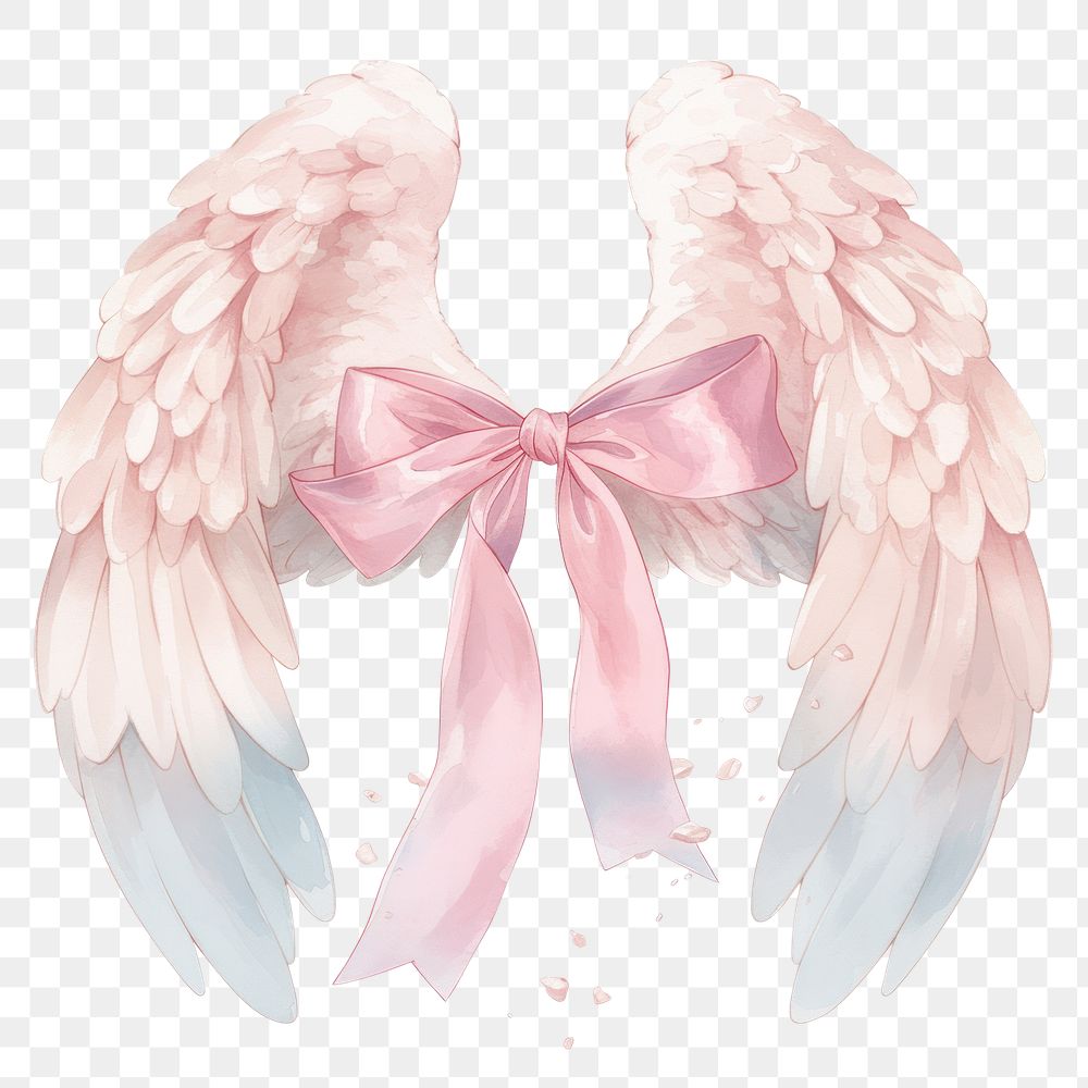 PNG angel wings tied ribbon | Free PNG Illustration - rawpixel