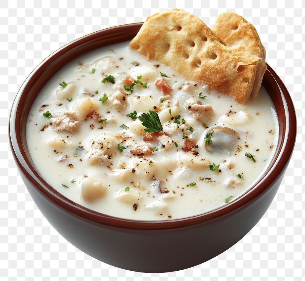 PNG Chowder bread white food. | Premium PNG - rawpixel
