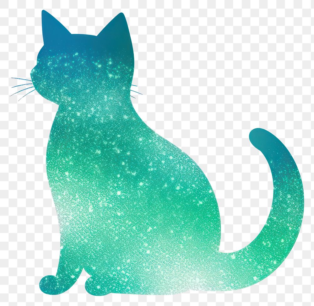 PNG Blue green gradient cat | Free PNG - rawpixel