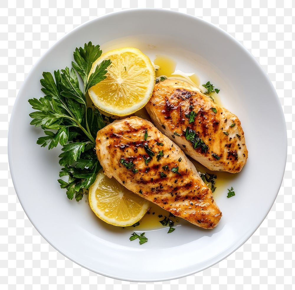 PNG chicken lemon dish plate | Free PNG - rawpixel