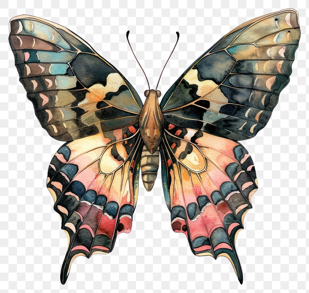 PNG butterfly illustration watercolor insect. | Premium PNG - rawpixel