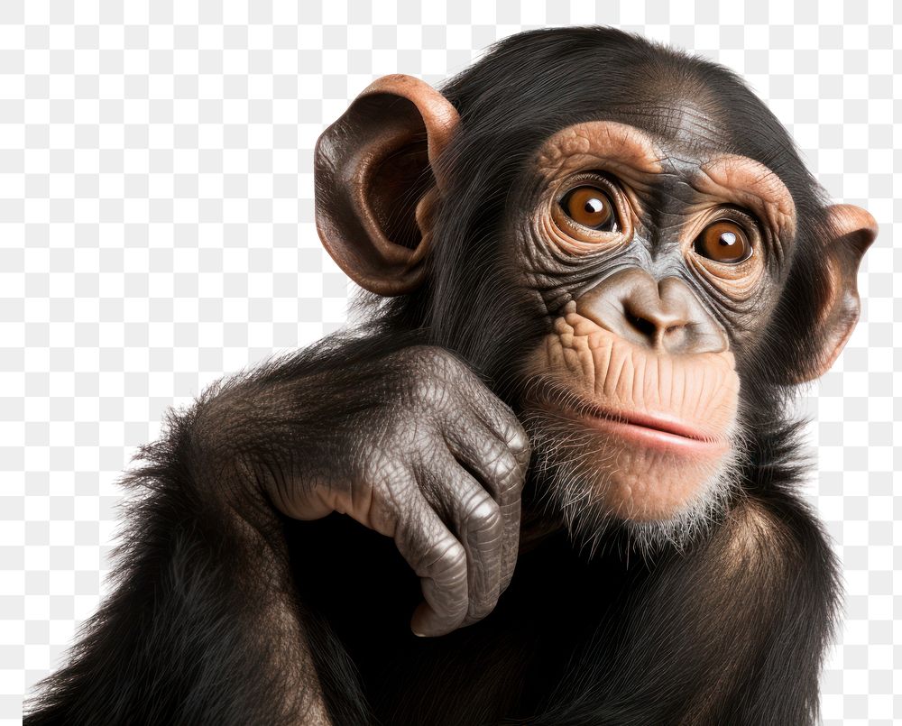 PNG Chimpanzee looking confused wildlife | Free PNG - rawpixel