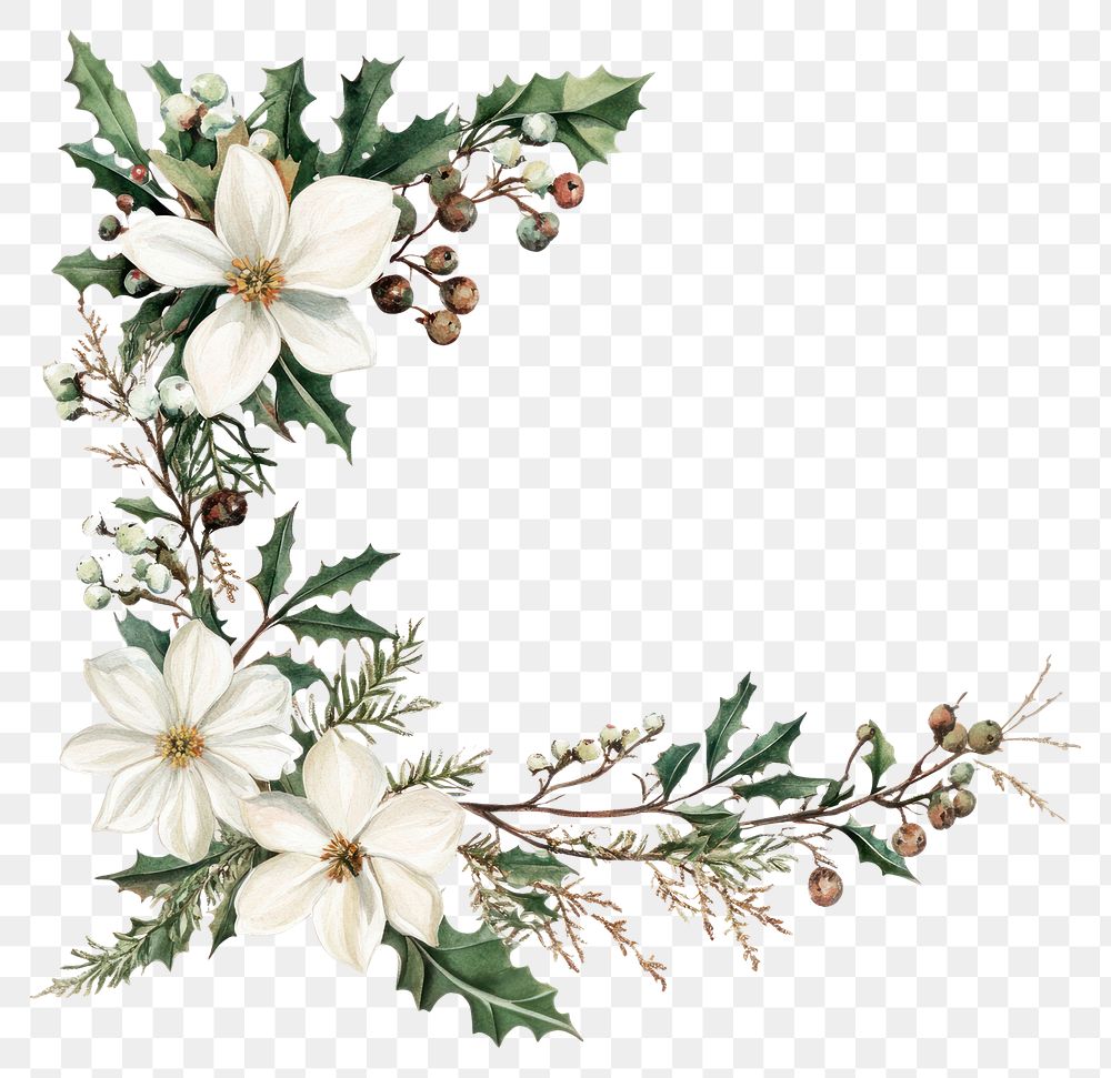 PNG Winter flower Frame flowers | Free PNG - rawpixel