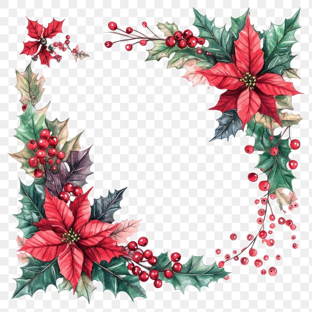 PNG Winter flower Frame art | Free PNG - rawpixel
