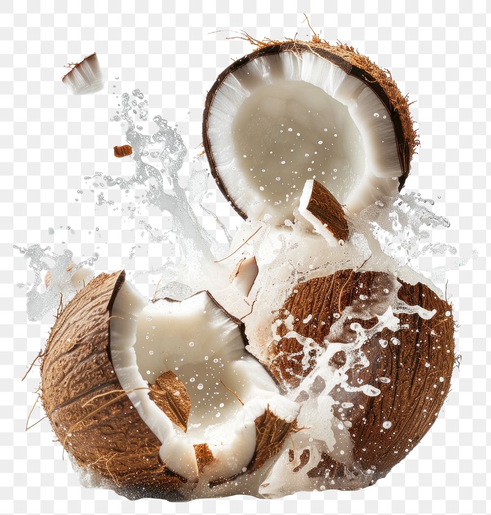 PNG Exploding coconut food background | Free PNG - rawpixel