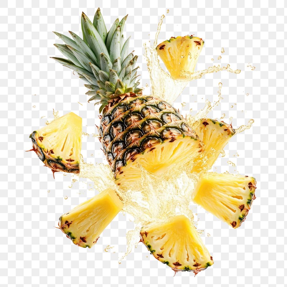 PNG Exploding cut pineapple splash | Free PNG - rawpixel