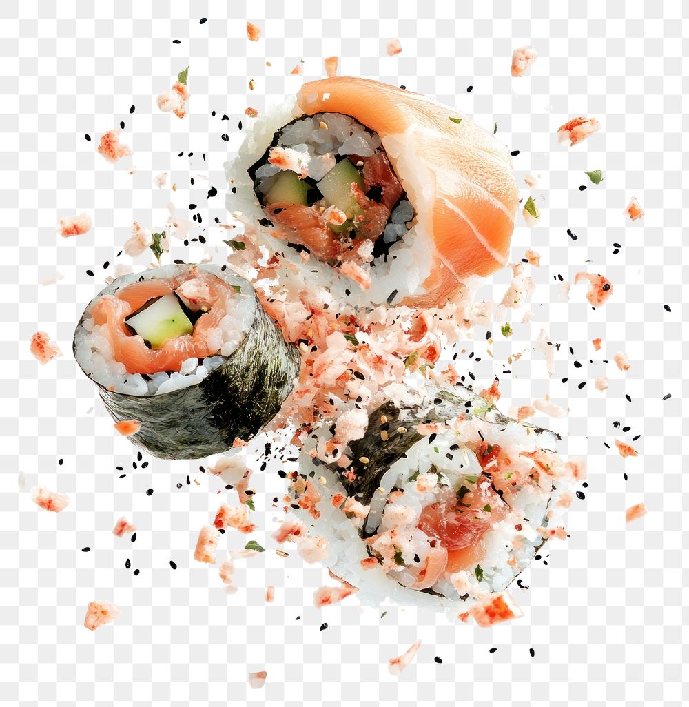 PNG Exploding real sushi dish | Free PNG - rawpixel