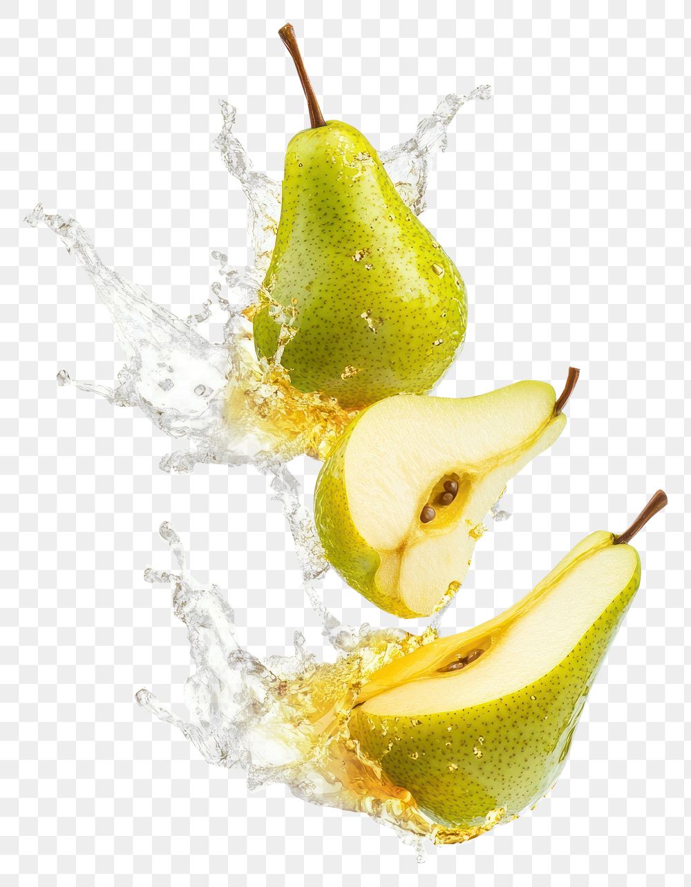 PNG Exploding green pear pieces | Free PNG - rawpixel