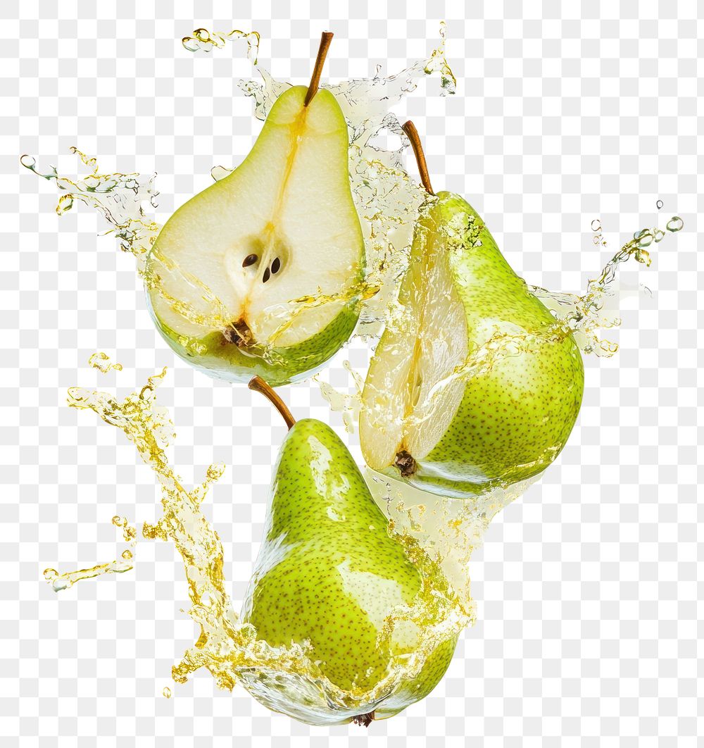 PNG Exploding green pear pieces | Free PNG - rawpixel