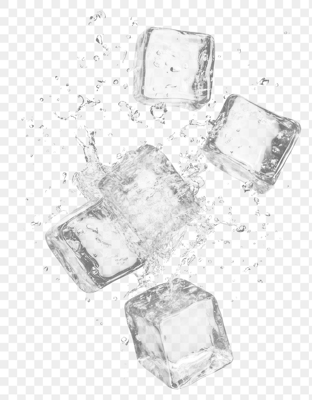 PNG Exploding group ice cubes | Free PNG - rawpixel