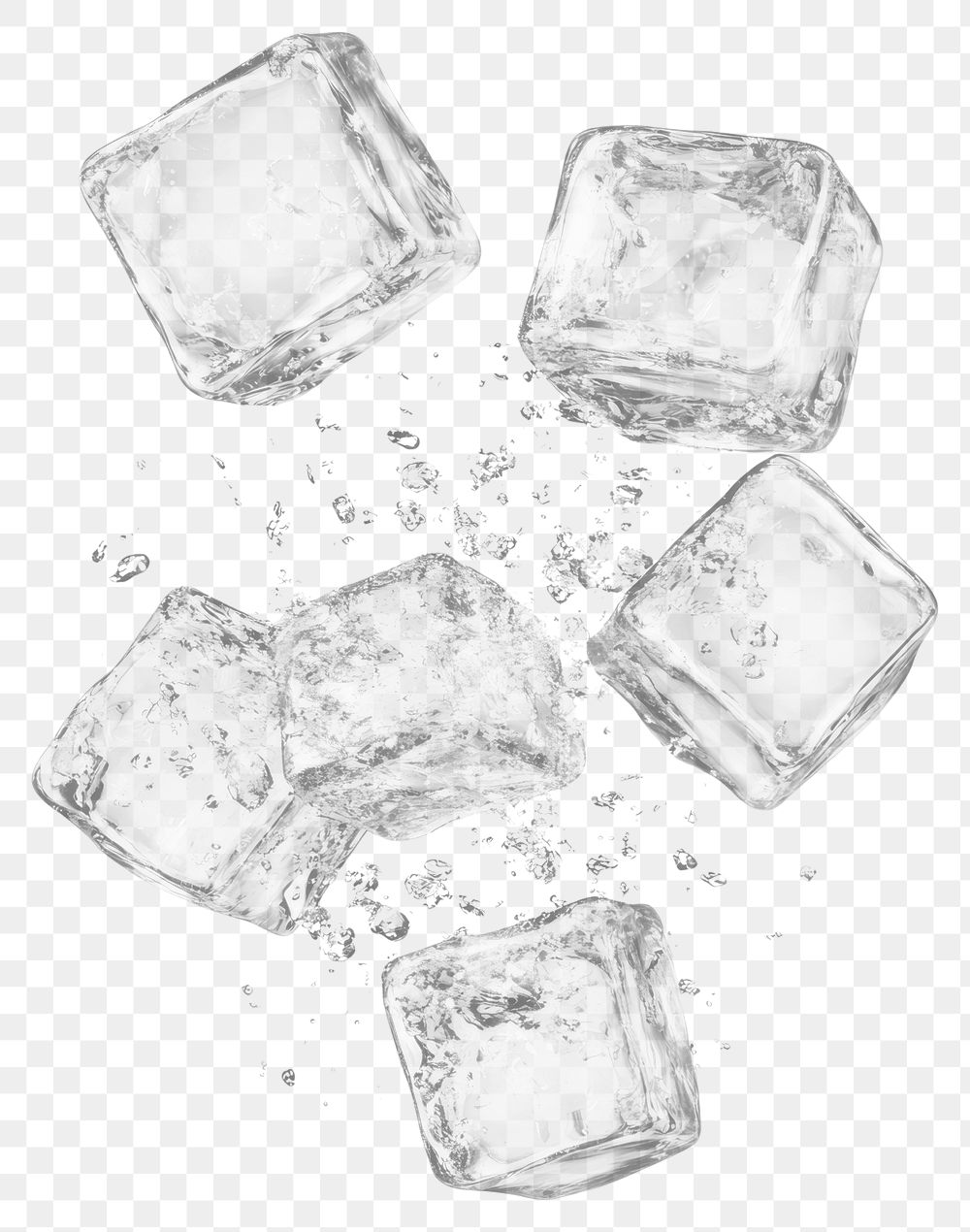 PNG Exploding group ice cubes | Free PNG - rawpixel