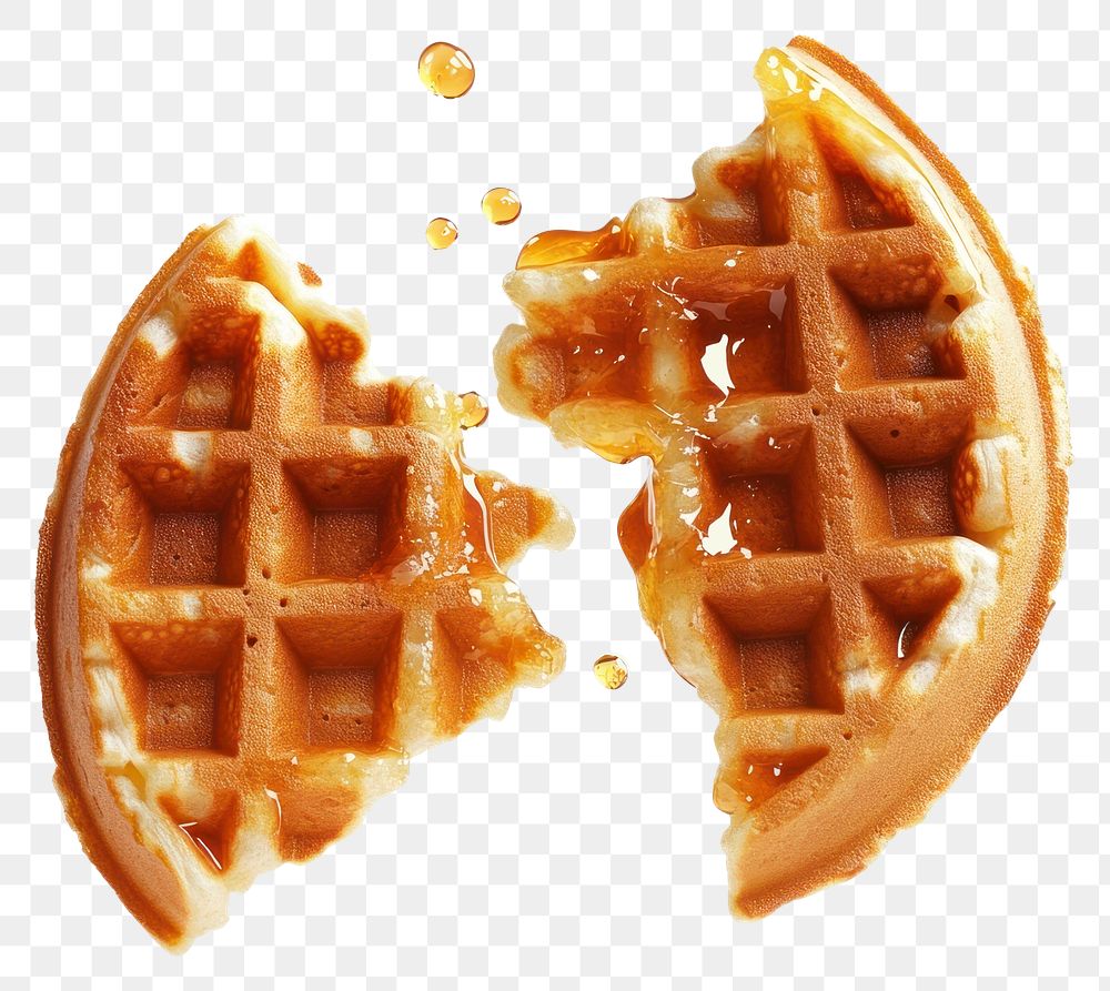PNG Exploding honey waffle halves | Free PNG - rawpixel
