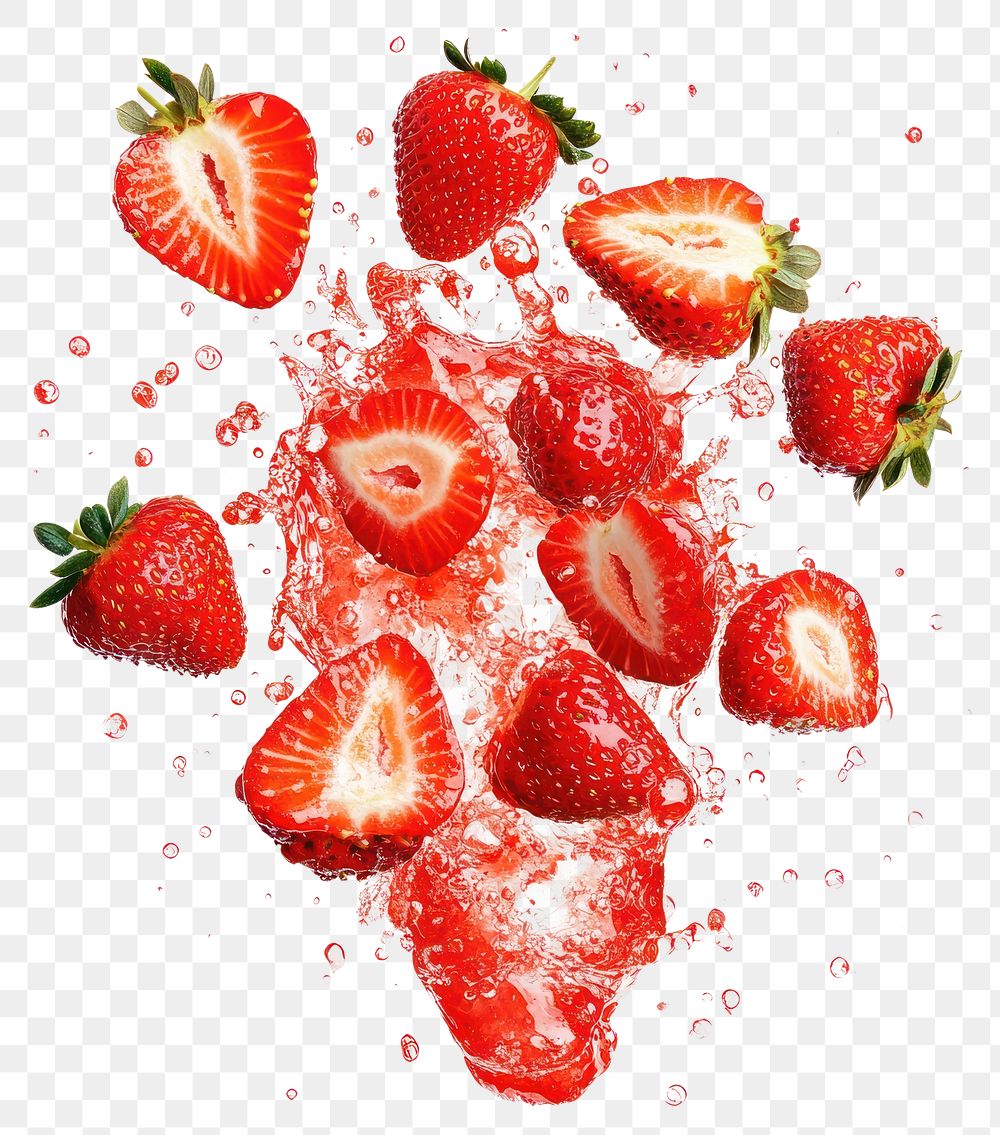 PNG Exploding strawberry pieces strawberries | Free PNG - rawpixel
