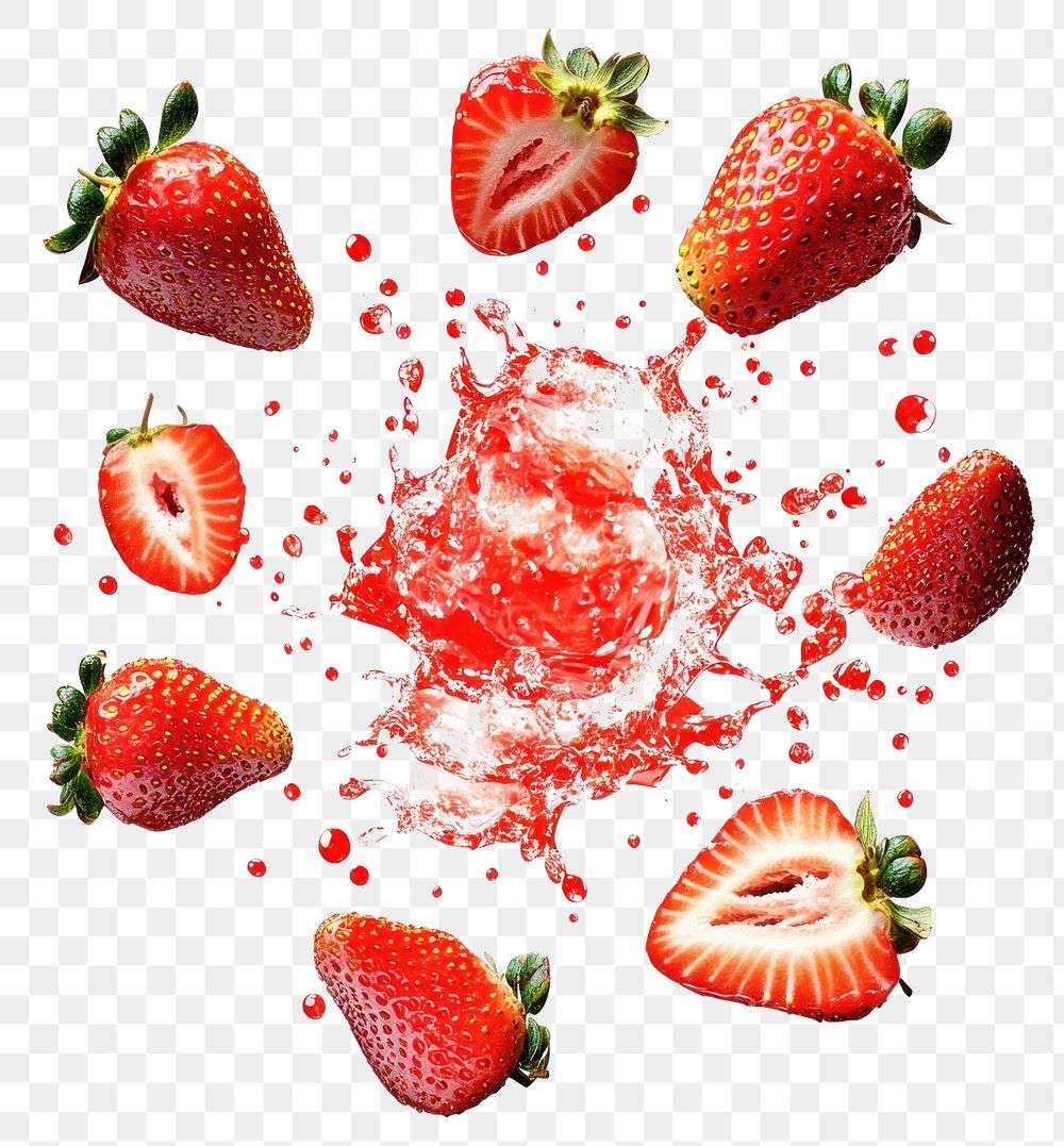 PNG Exploding strawberry pieces strawberries | Free PNG - rawpixel