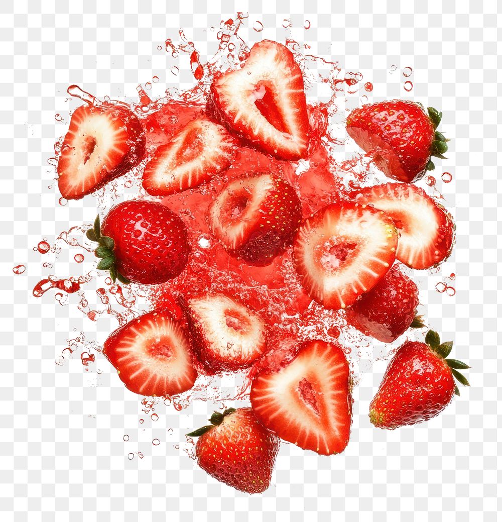 PNG Exploding strawberry pieces strawberries | Free PNG - rawpixel