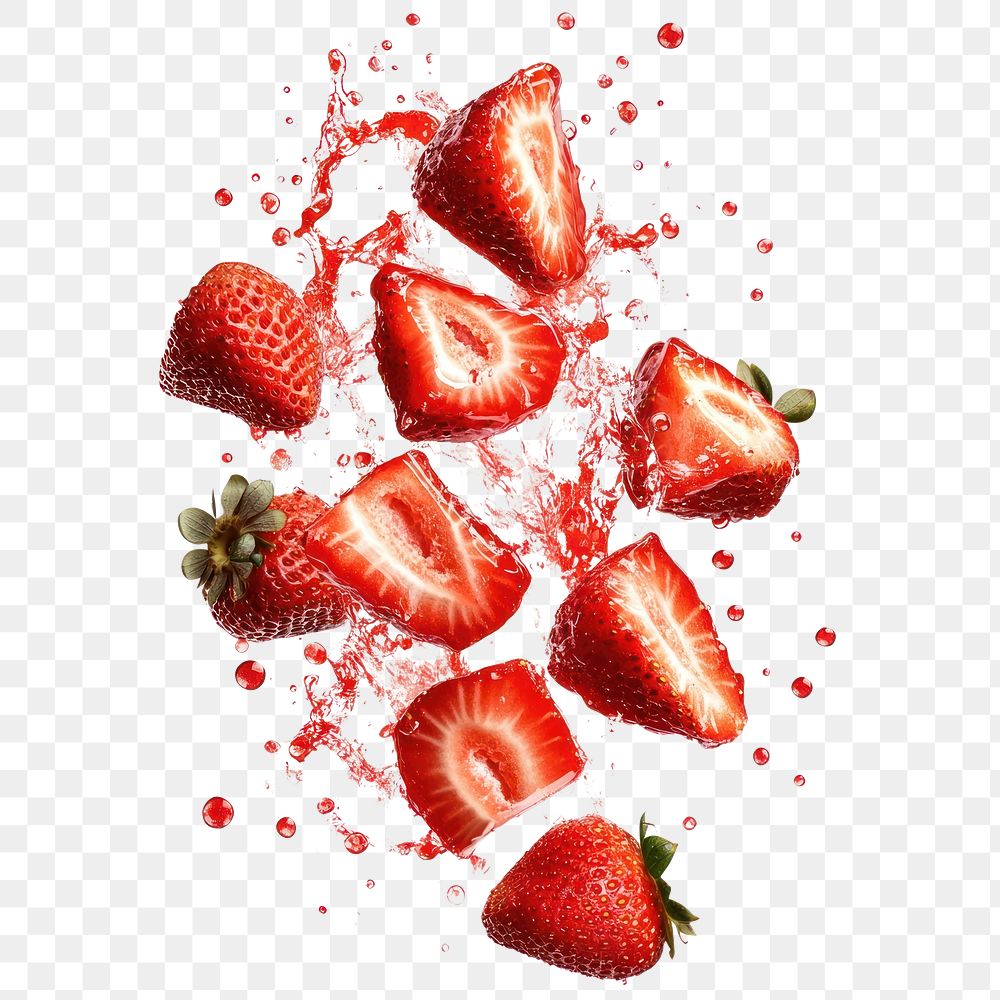PNG Exploding strawberry pieces strawberries | Premium PNG - rawpixel