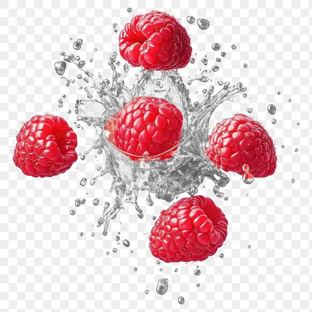 PNG Exploding real raspberry raspberries | Free PNG - rawpixel