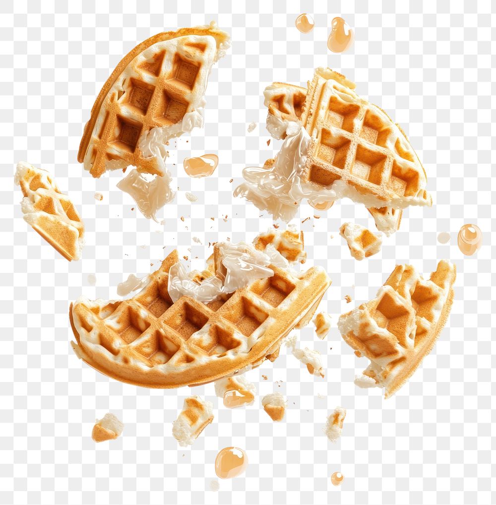 PNG Exploding waffle pieces food | Free PNG - rawpixel