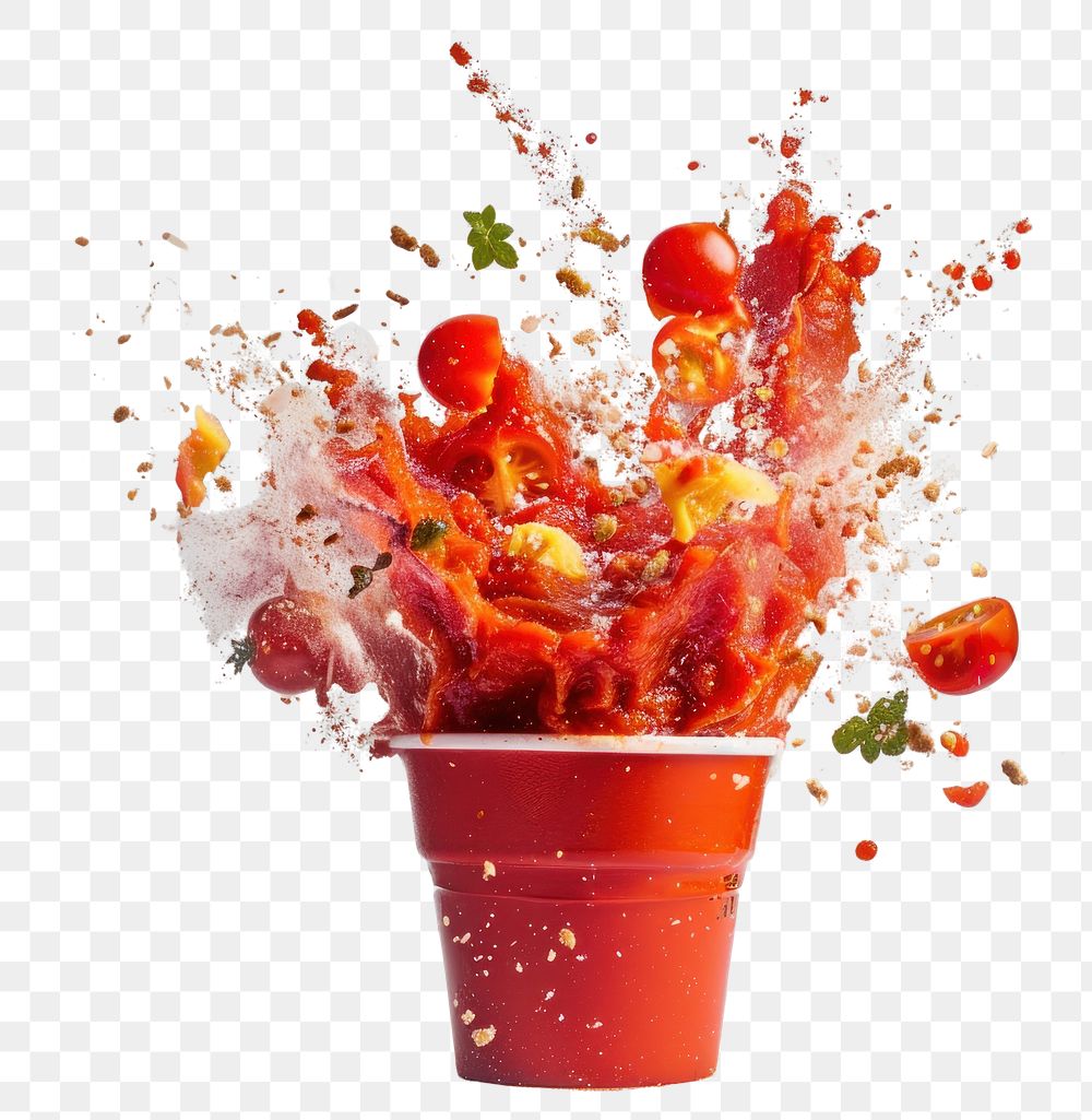 PNG Exploding tomato sauce cup | Free PNG - rawpixel