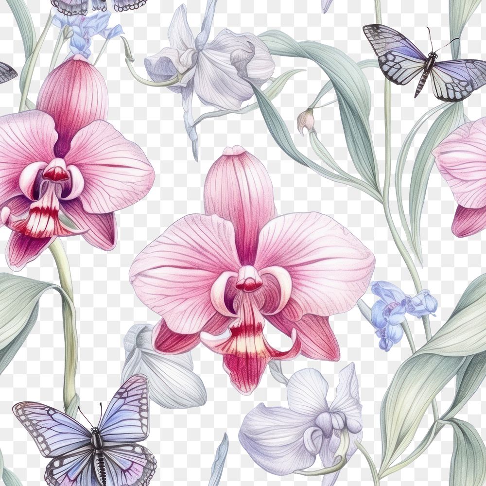 PNG Flower orchid backgrounds pattern | Premium PNG - rawpixel