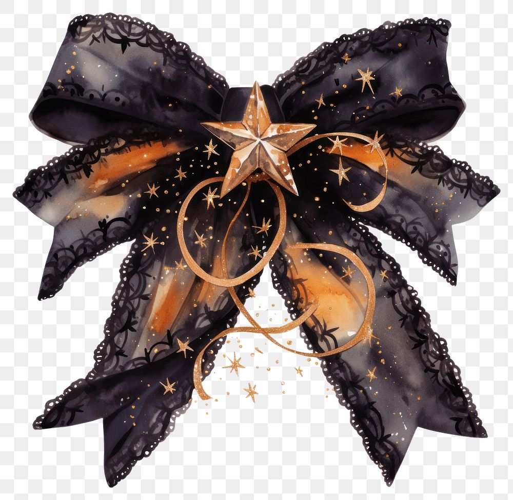 PNG Pentagram ribbon black lace. | Free PNG - rawpixel