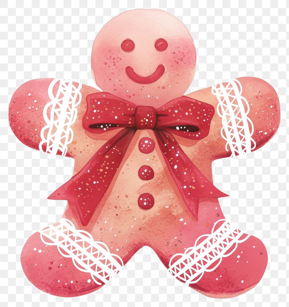 PNG Pink gingerbread man illustration | Free PNG - rawpixel