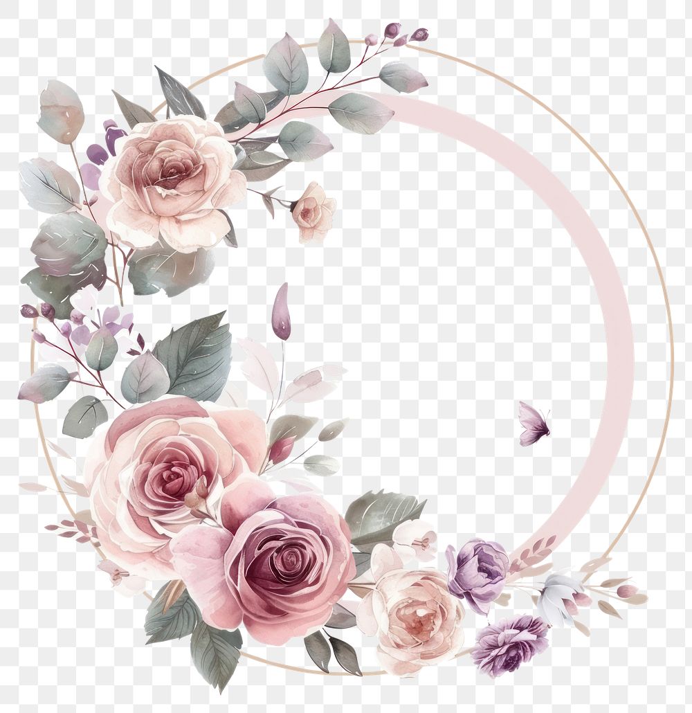 PNG Wedding flowers border watercolor | Premium PNG - rawpixel