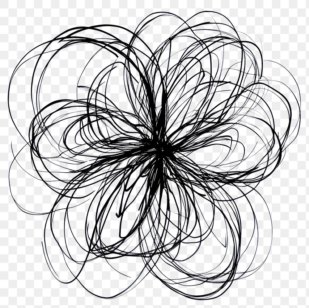 PNG flower scribble drawing abstract | Free PNG - rawpixel