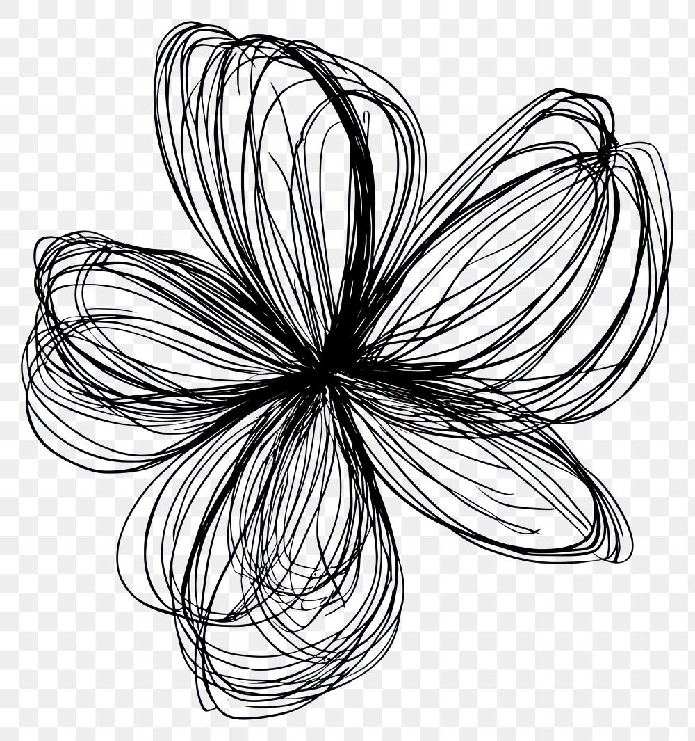 PNG flower scribble drawing hand-drawn | Free PNG - rawpixel