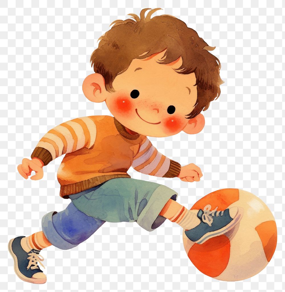 PNG cute boy Playing ball | Free PNG - rawpixel