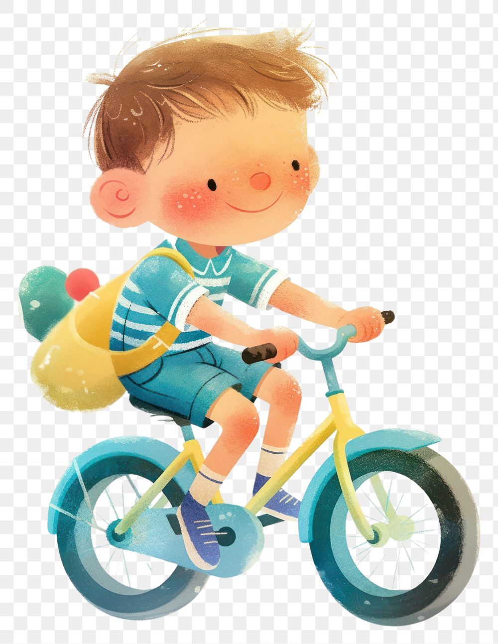PNG cute boy riding bike | Free PNG - rawpixel