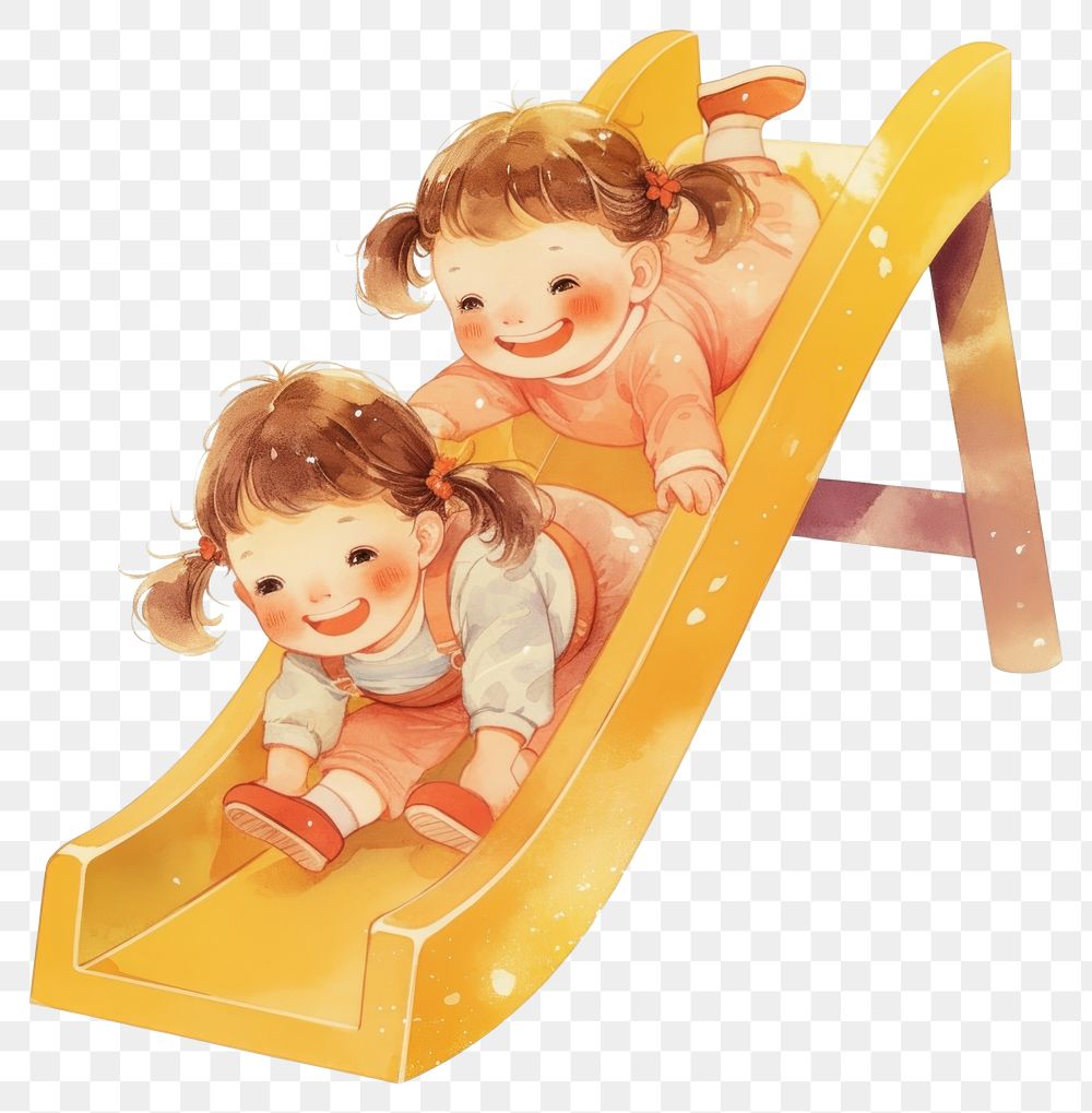 PNG cute kids Sliding slide | Free PNG - rawpixel