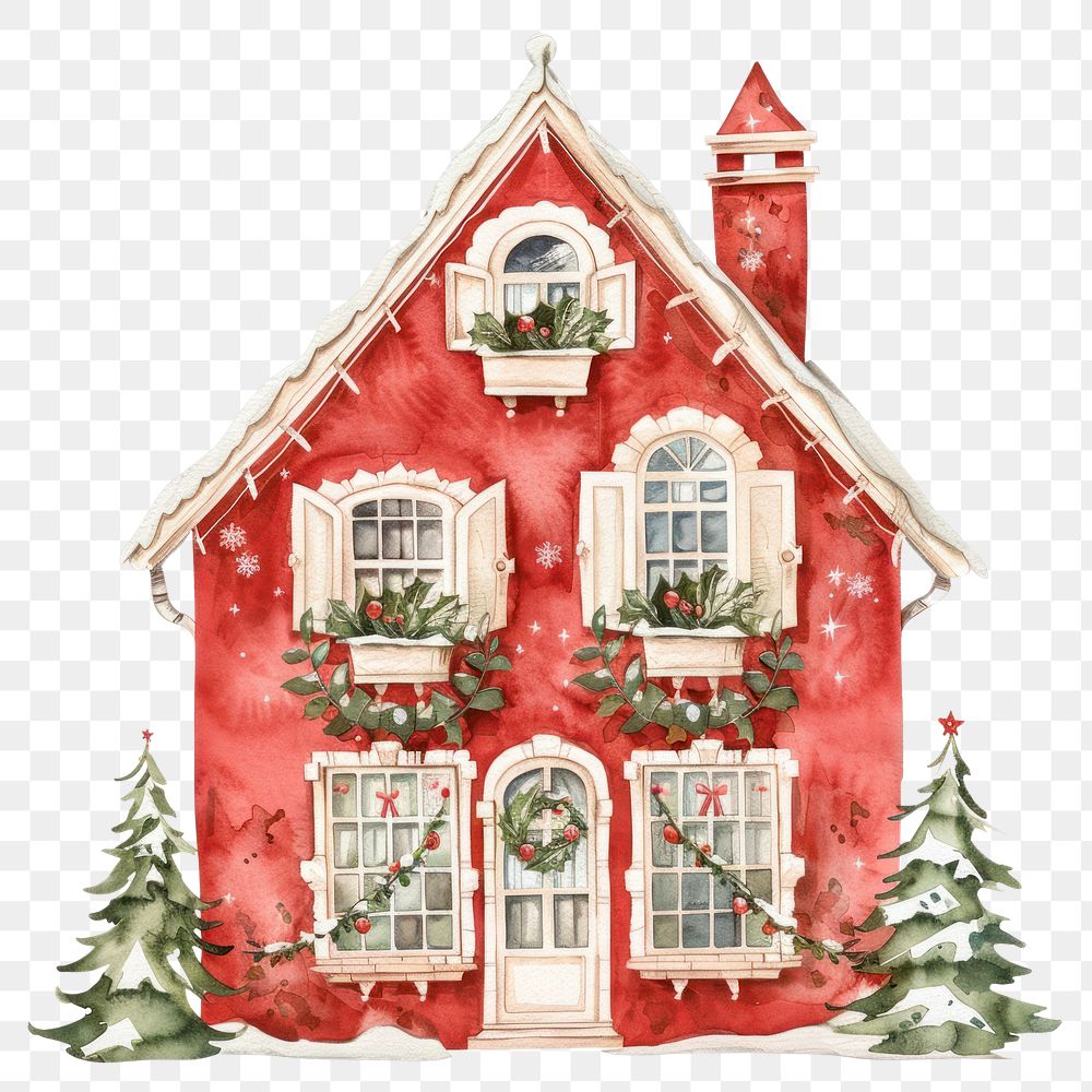 PNG Red Christmas house christmas | Premium PNG - rawpixel