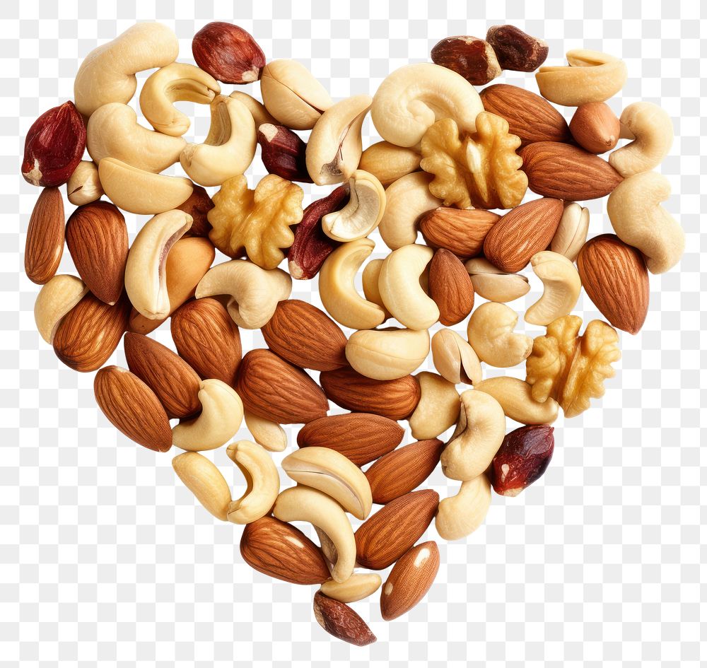 PNG Mixnuts forming heart-shape food | Premium PNG - rawpixel