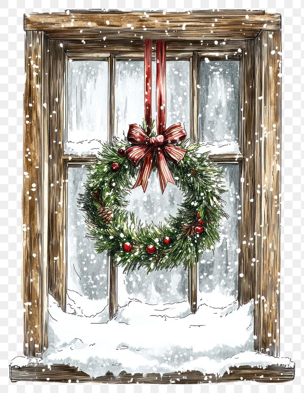 PNG Christmas wreath christmas illustration | Premium PNG - rawpixel
