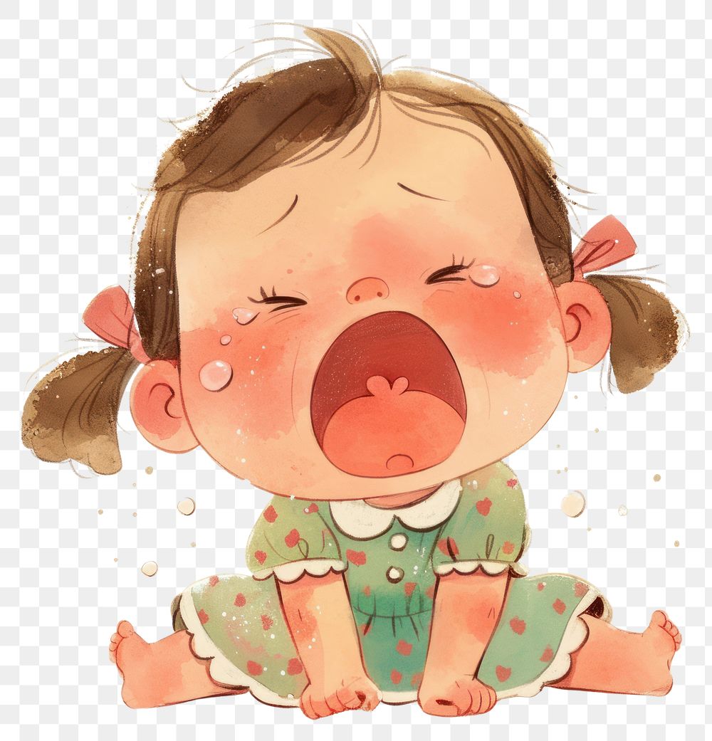 PNG cute baby girl crying | Free PNG - rawpixel