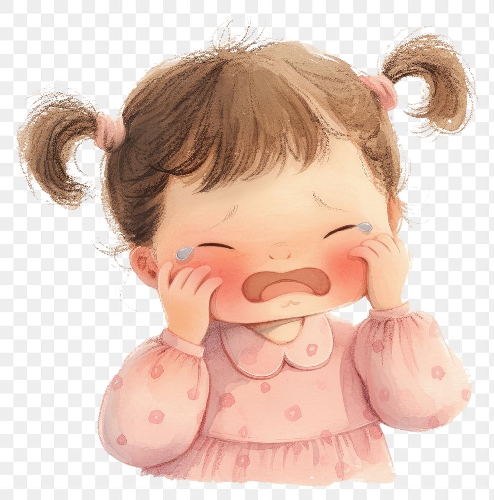 PNG cute baby girl crying | Free PNG - rawpixel