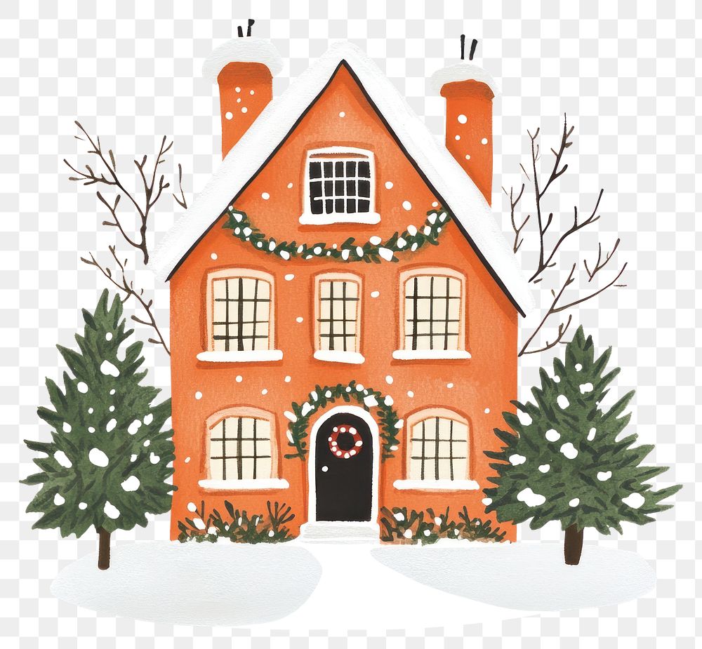 PNG Christmas house christmas illustration | Free PNG - rawpixel