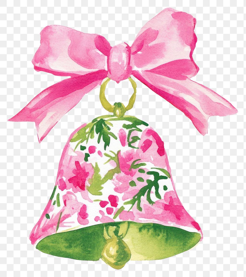 PNG Christmas bell watercolor pink | Free PNG - rawpixel
