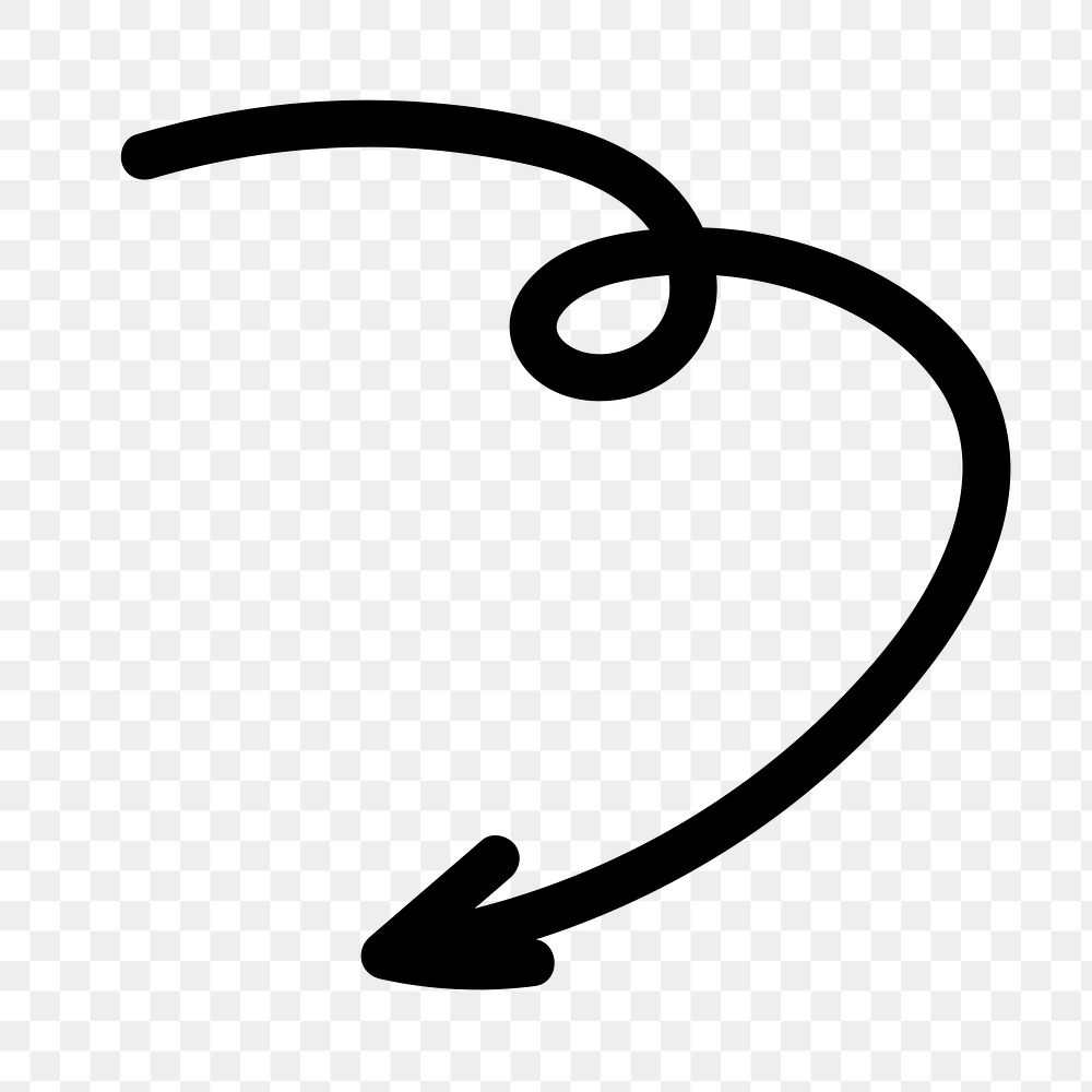 PNG Curved black arrow pointing | Free PNG - rawpixel