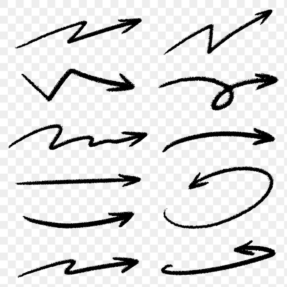 PNG Hand-drawn arrow set, transparent | Free PNG - rawpixel