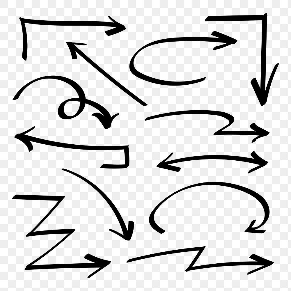 PNG Hand-drawn arrow set, transparent | Free PNG - rawpixel
