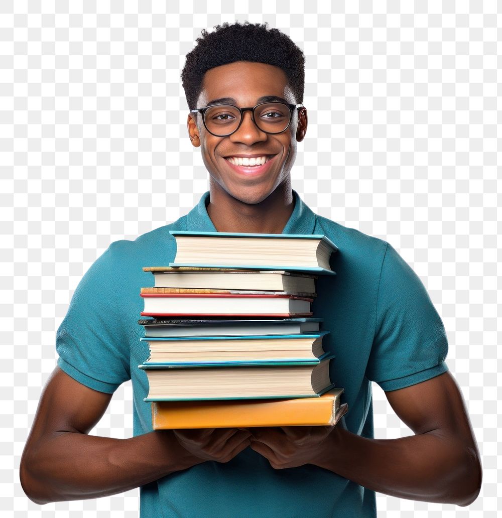 PNG College student holding stack | Premium PNG - rawpixel