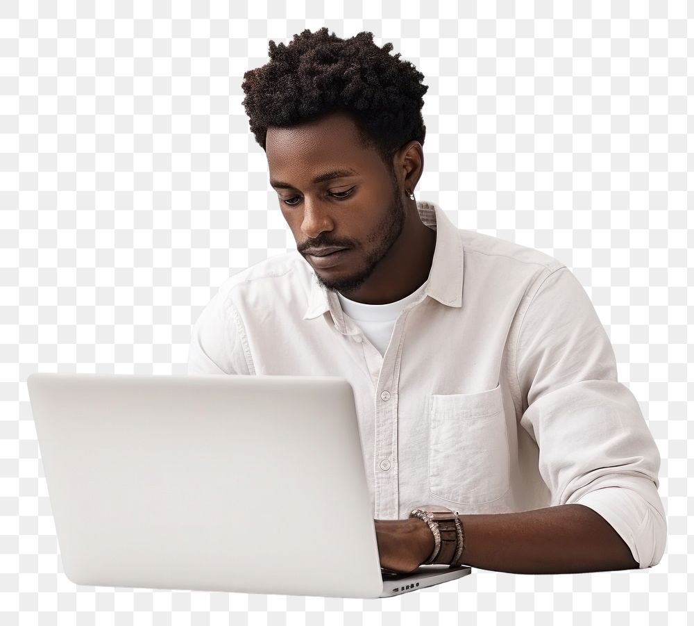 PNG Man using laptop computer | Premium PNG - rawpixel