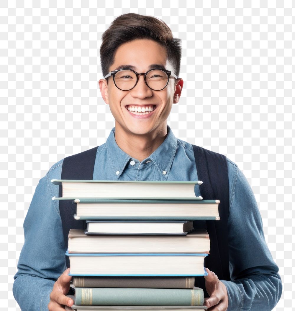 PNG College student holding stack | Premium PNG - rawpixel